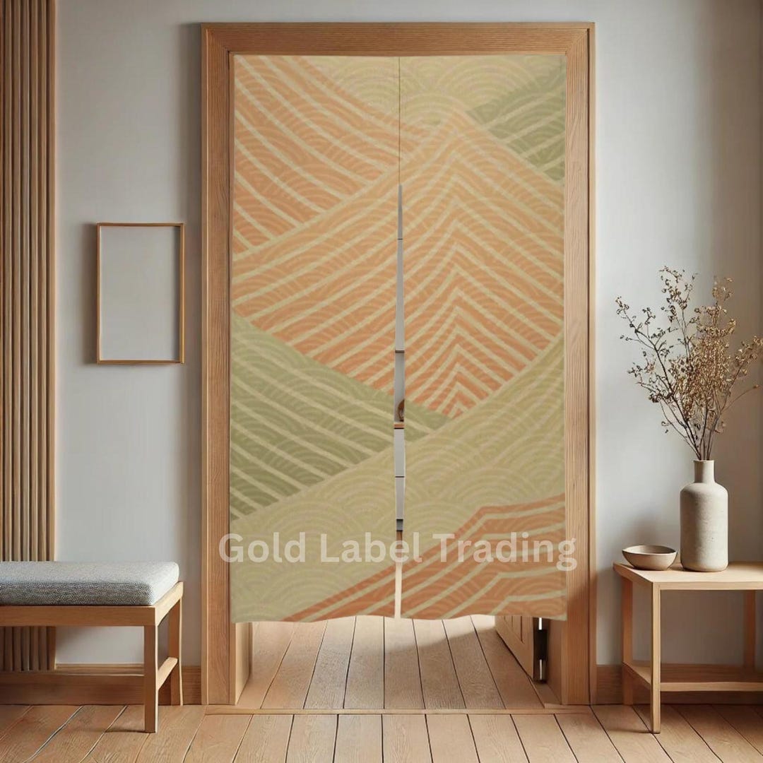 Japanese Noren, Japanese Door Curtain, Japan Mountain Wave Curtain ...