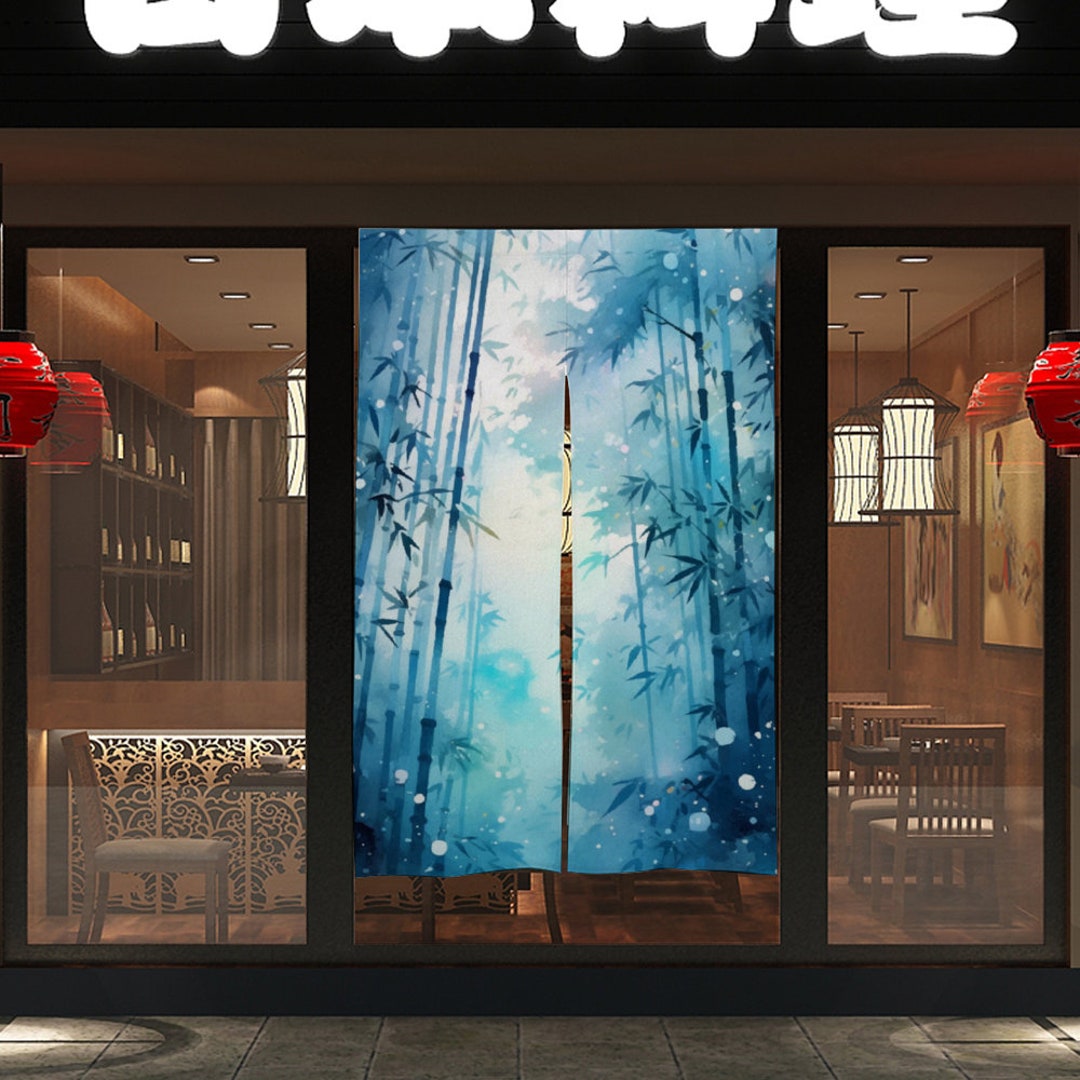 Japanese Bamboo Forest Noren, Japanese Door Curtain, Curtain for Home ...