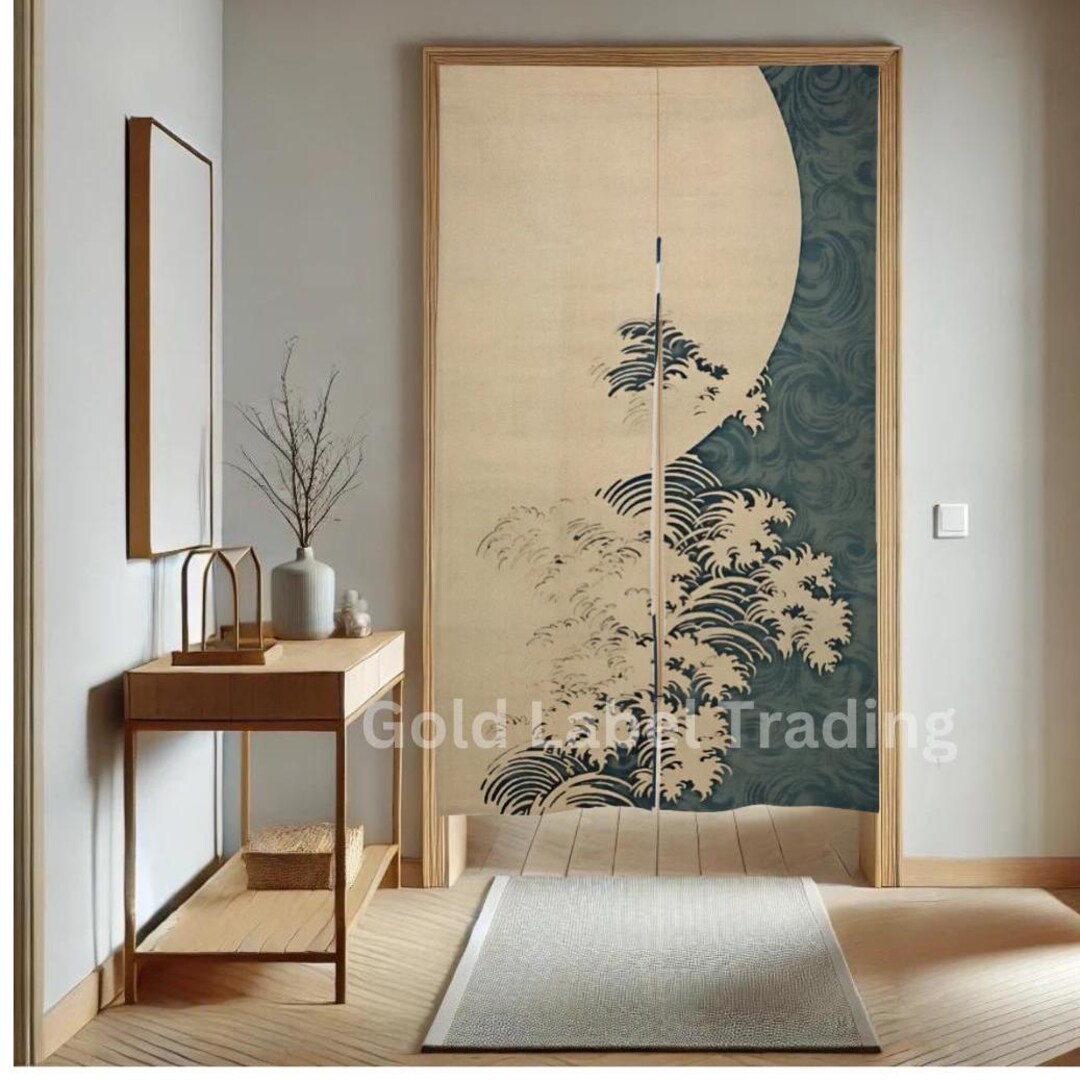 Japanese Vintage Style Noren, Traditional Patterns, and Wave Curtains ...