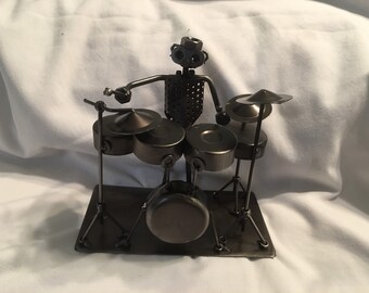 Metal Drummer Sculpture - Etsy