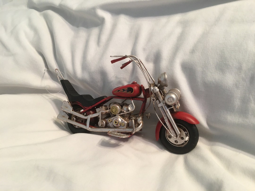 9'' X 4.5'' Metal Chopper Motorcycle Sculpture - Etsy