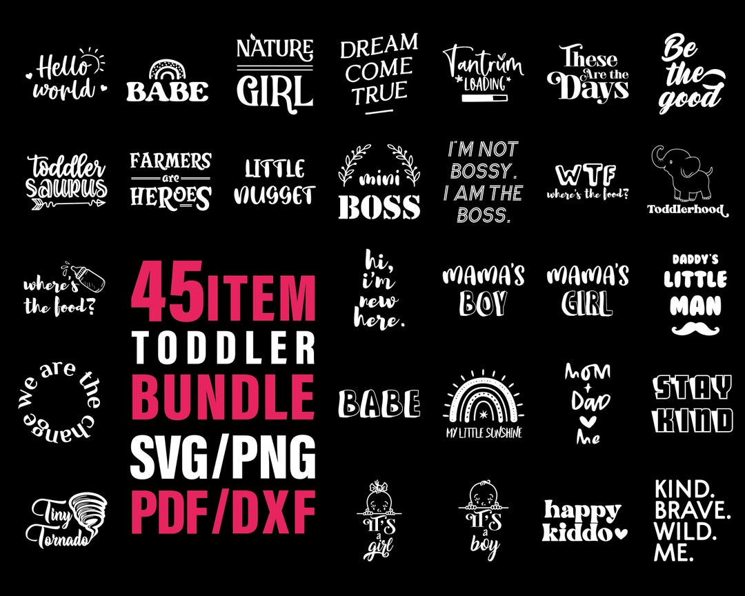 Kids SVG Bundle - Funny and Sassy Designs, Toddler Clipart for Cricut ...