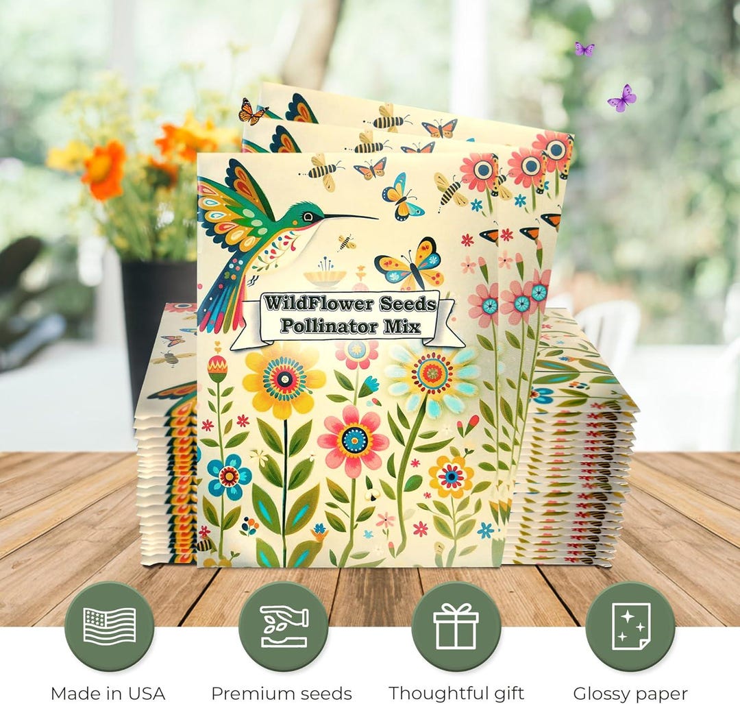 Pack of 20 Pre-filled Pollinator Paradise Seed Mix Humming Birds ...