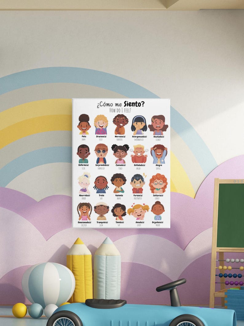 Bilingual Spanish English Feelings Chart Poster (digital Download) - Etsy