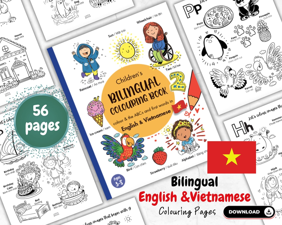 First Words in Vietnamese, Children's Bilingual Alphabet Colouring ...