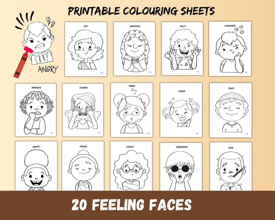 Feelings Colouring Pages Colouring Pages for Kids Emotions Activity ...