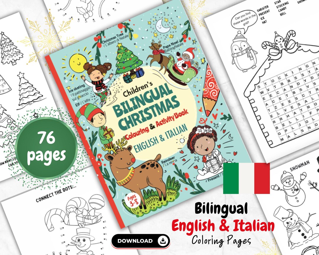 Children's Bilingual Christmas Coloring and Activity Pages | English ...