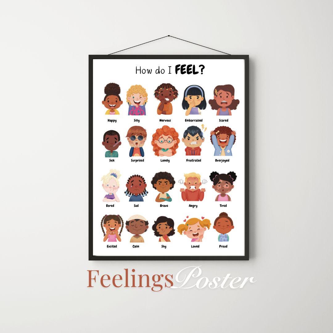 Educational Feelings Printable Wall Art, Classroom Decor, Homeschool ...