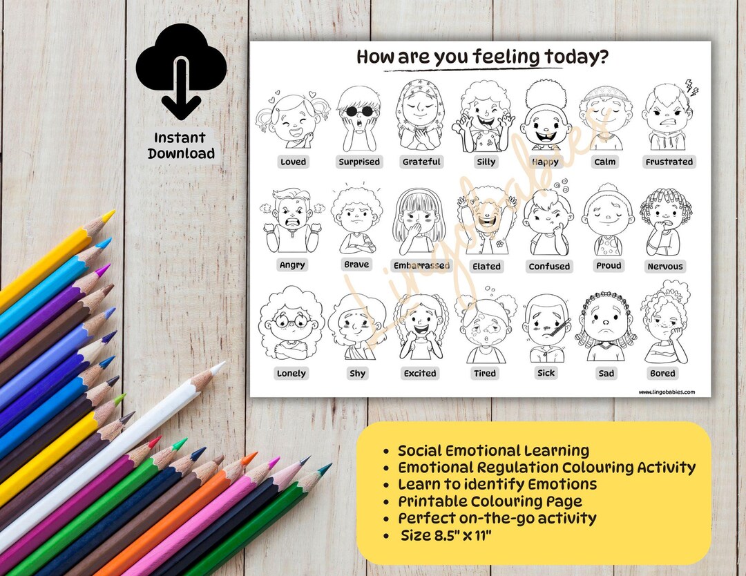 Emotions Activity Placemat, Feelings Colouring Page, SEL Activity ...