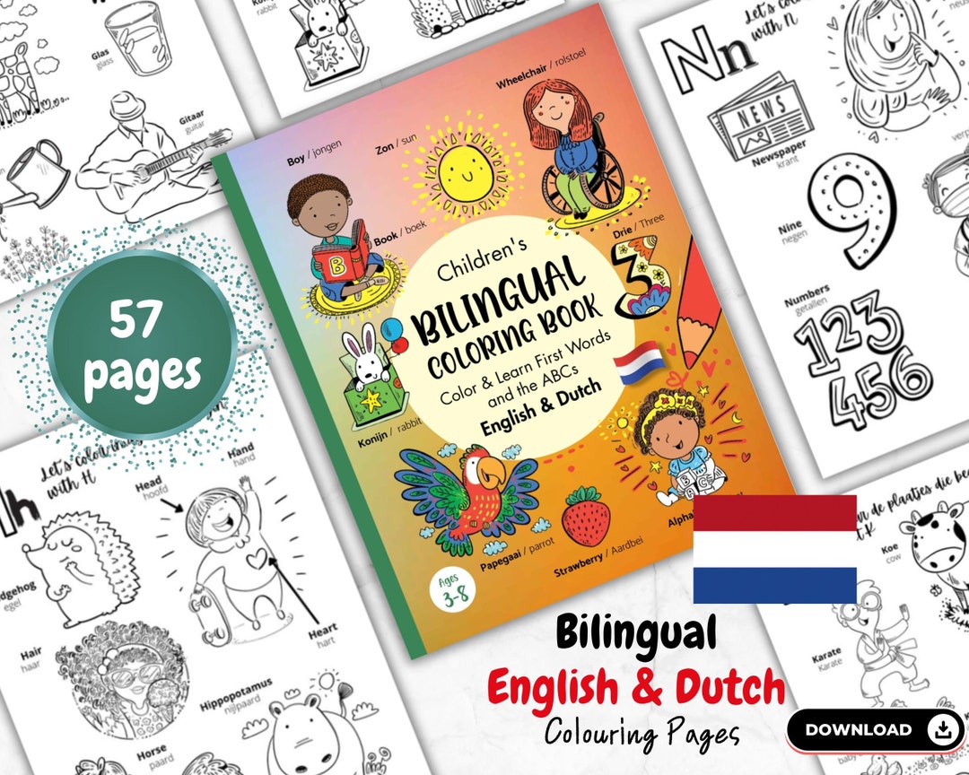 Dutch Alphabet Coloring Pages: Bilingual Learning for Toddlers (digital ...