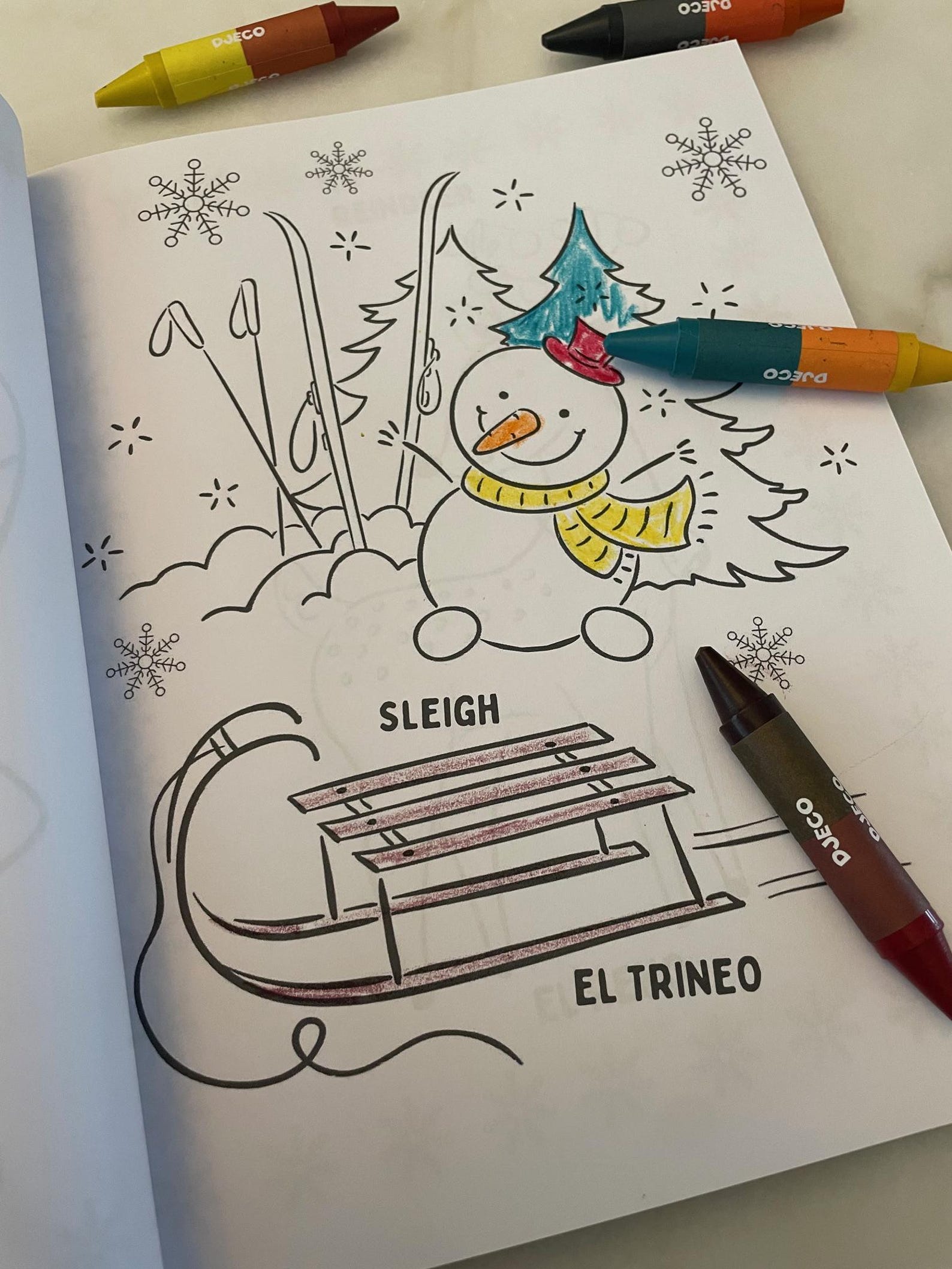 Children's Bilingual Christmas Coloring and Activity Pages | English ...