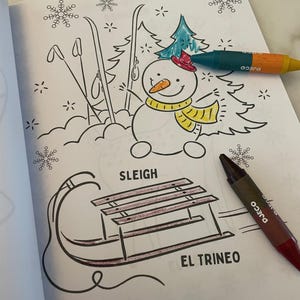 Children's Bilingual Christmas Coloring and Activity Pages | English ...