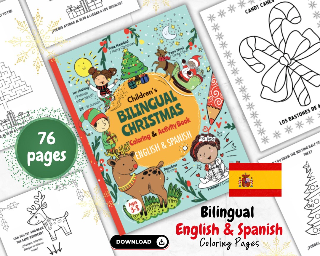 Children's Bilingual Christmas Coloring and Activity Pages | English ...