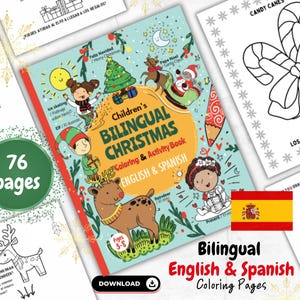 Children's Bilingual Christmas Coloring and Activity Pages | English ...