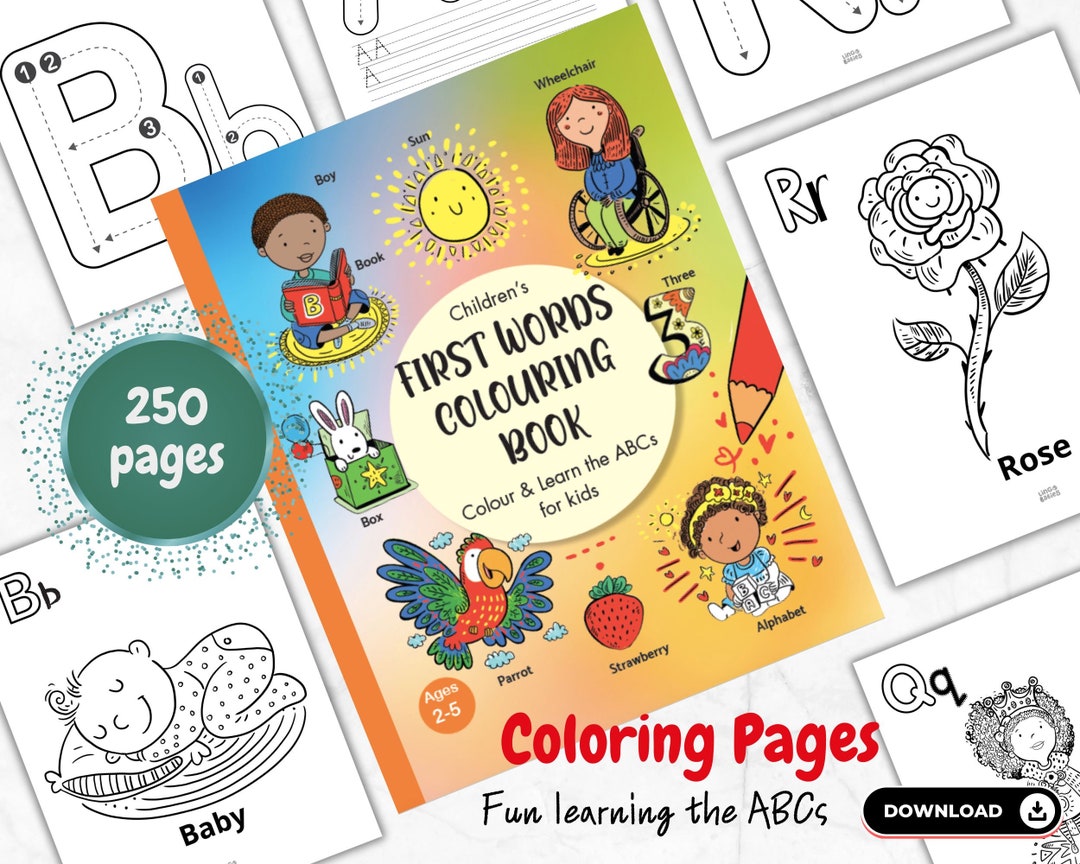 200+ ABC First Words Coloring Pages | Alphabet Tracing & Writing ...
