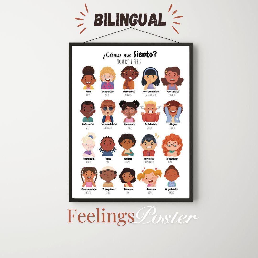 Bilingual Spanish Emotion Poster, How Am I Feeling Today? Spanish ...