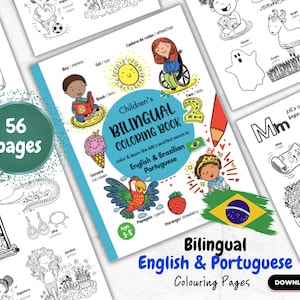 Bilingual Alphabet Coloring Pages: English & Brazilian Portuguese ...