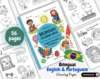 Bilingual Alphabet Coloring Pages: English & Brazilian Portuguese ...