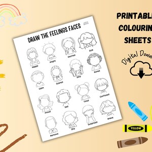 Feelings Coloring Pages: Kids Emotions Activity (PDF Download) - Etsy
