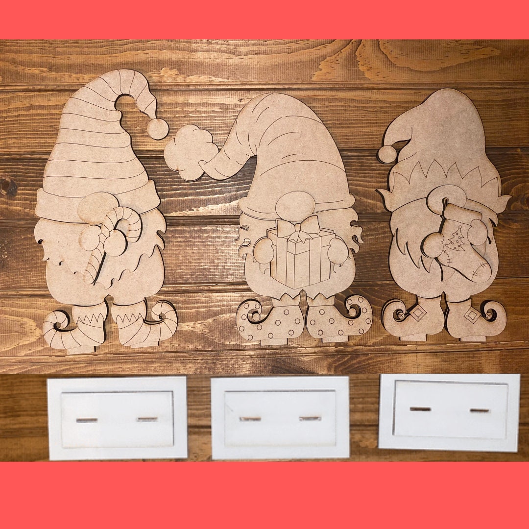 Elf Gnome Trio, Standing Elves, Elves, Standing Gnomes, Stands, DIY - Etsy