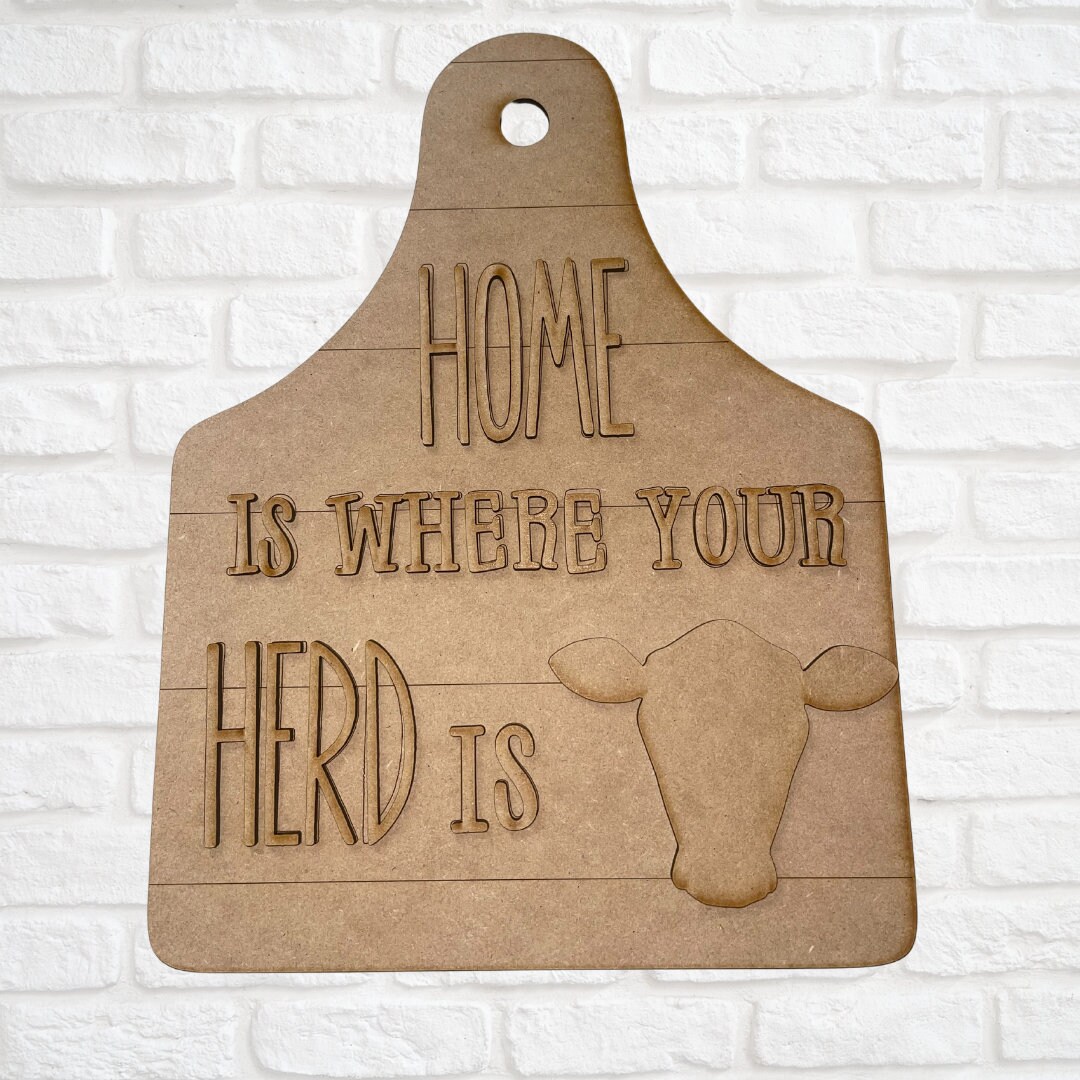 Home is Where Your Herd Is, Cutting Board, Sign, DIY - Etsy