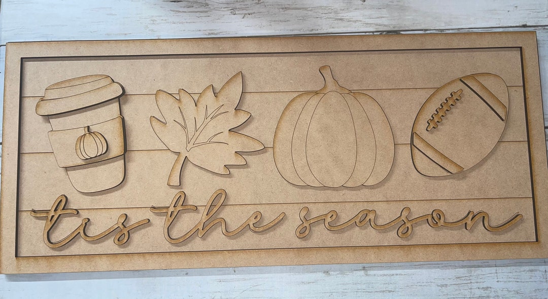 Tis the Season, Sign, Football, Leaf, Coffee, DIY - Etsy