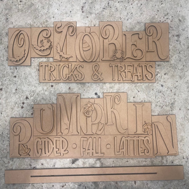 Halloween Word Block - Etsy