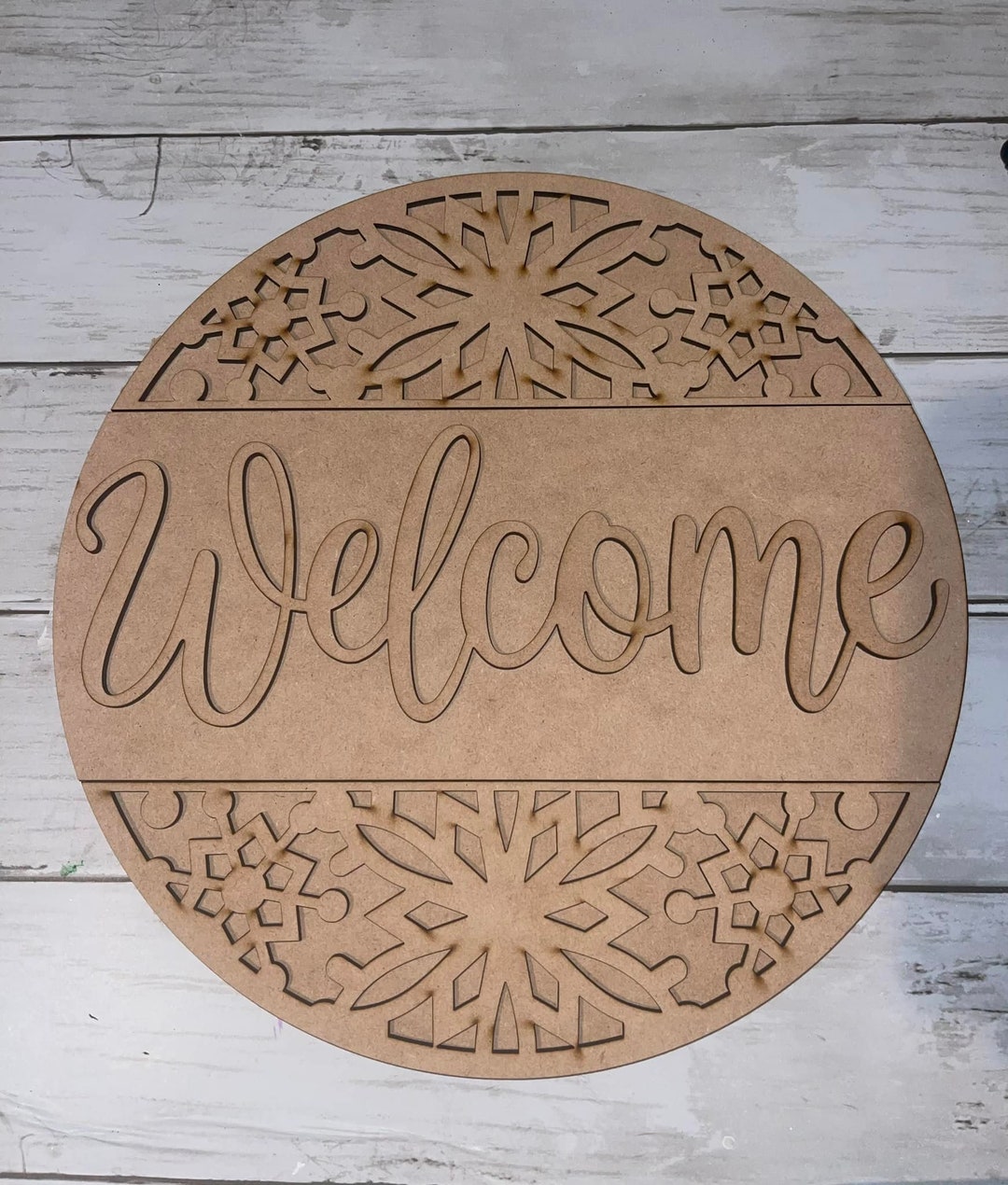 Welcome Snowflake, Door Hanger, DIY - Etsy