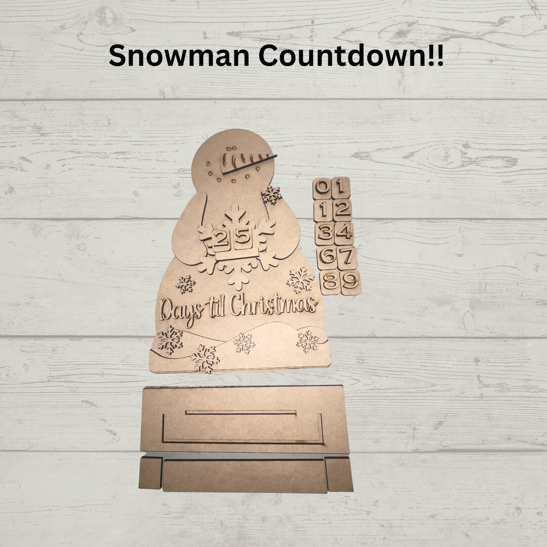 Standing Countdown Snowman, Countdown to Christmas, DIY - Etsy