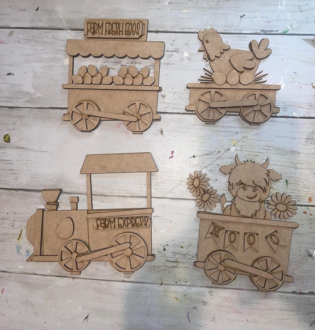 Farm Trains, Train Set, Standing, DIY - Etsy