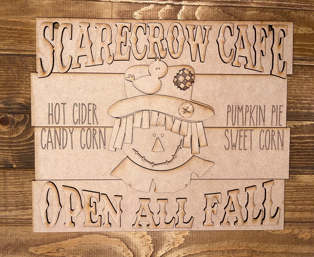 Scarecrow Cafe, Door Hanger, Fall, DIY - Etsy