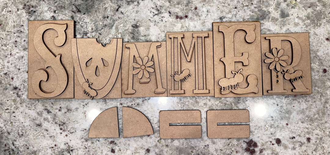 Summer, Word Blocks, Standing, DIY - Etsy