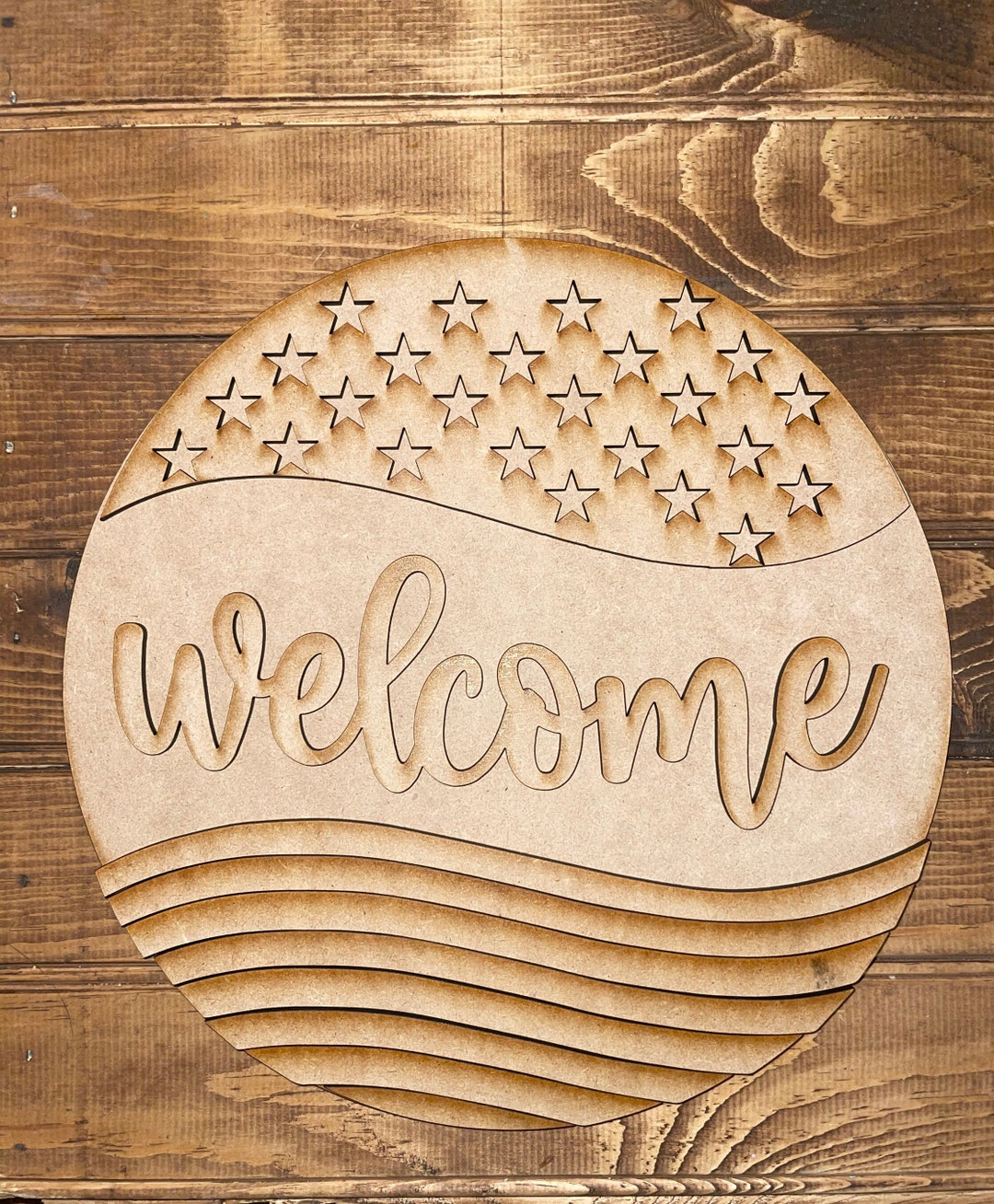 Patriotic Flag, Welcome Sign, Door Hanger, USA, DIY - Etsy