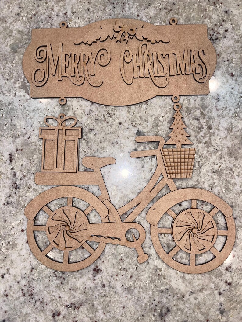 Merry Christmas, Bike, Hanging, Bicycle, DIY - Etsy