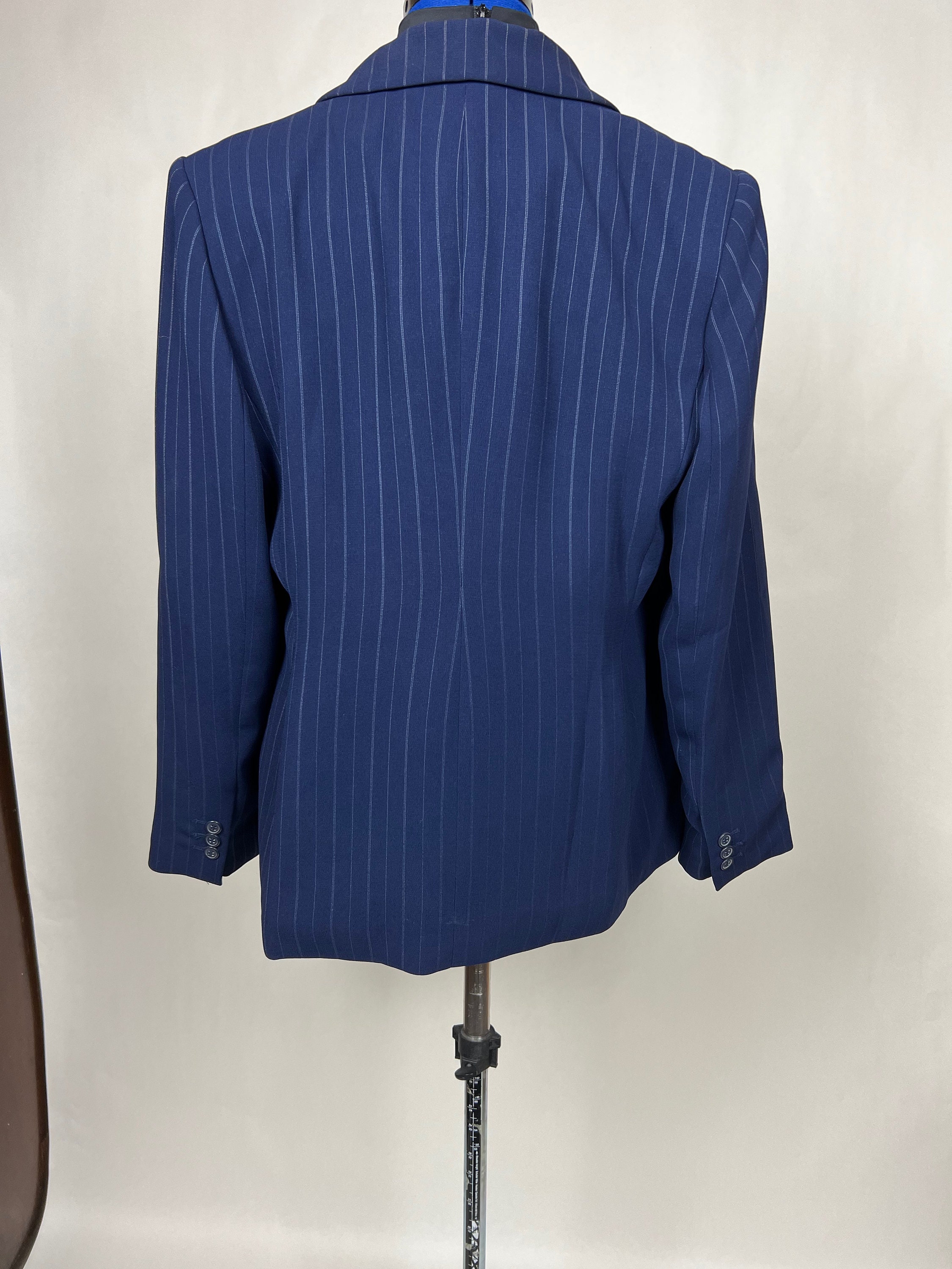 Blue Pin Striped Suit Mobster Costume 90s Vintage Size Woman Laura ...