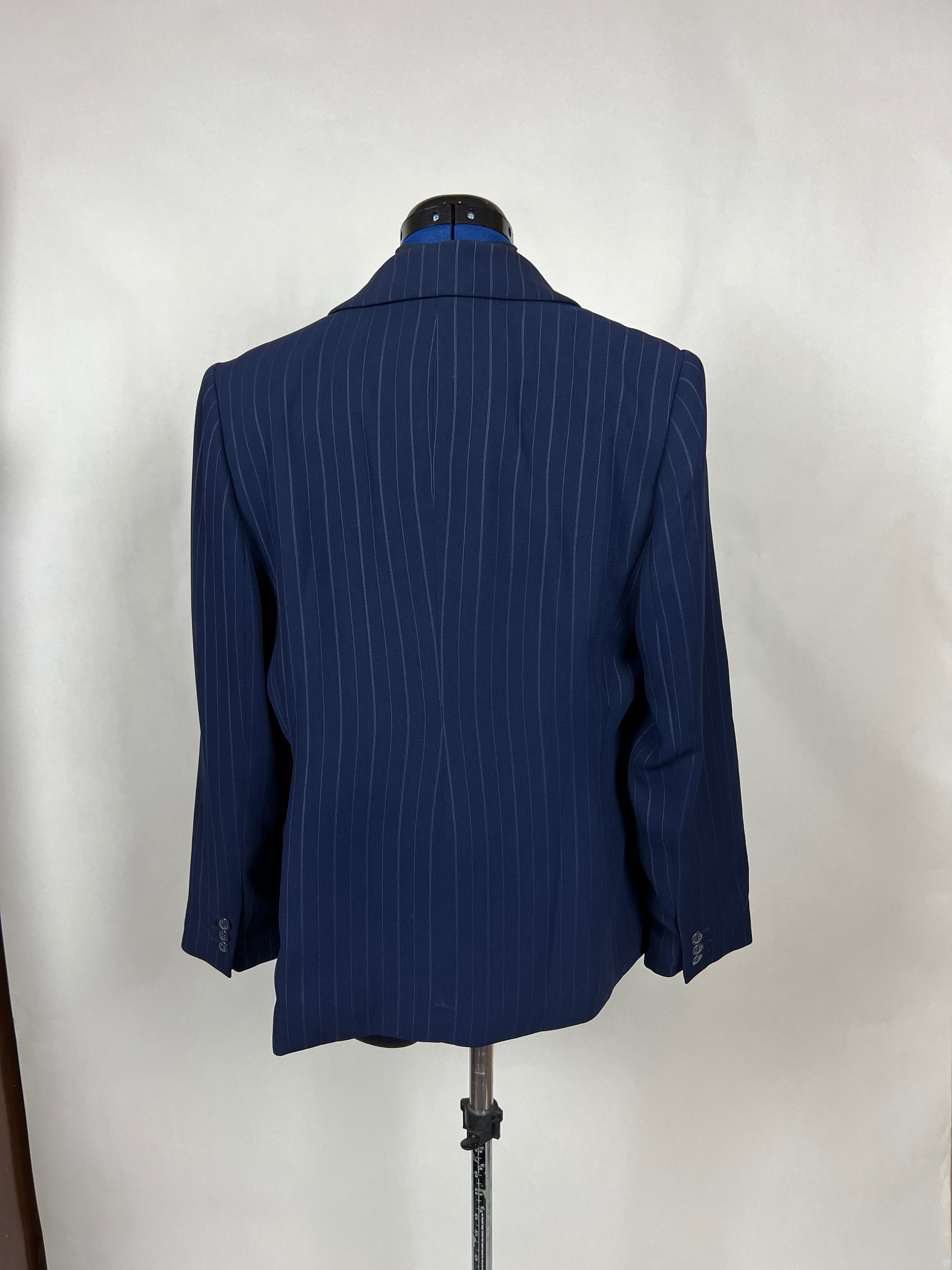 Blue Pin Striped Suit Mobster Costume 90s Vintage Size Woman Laura ...