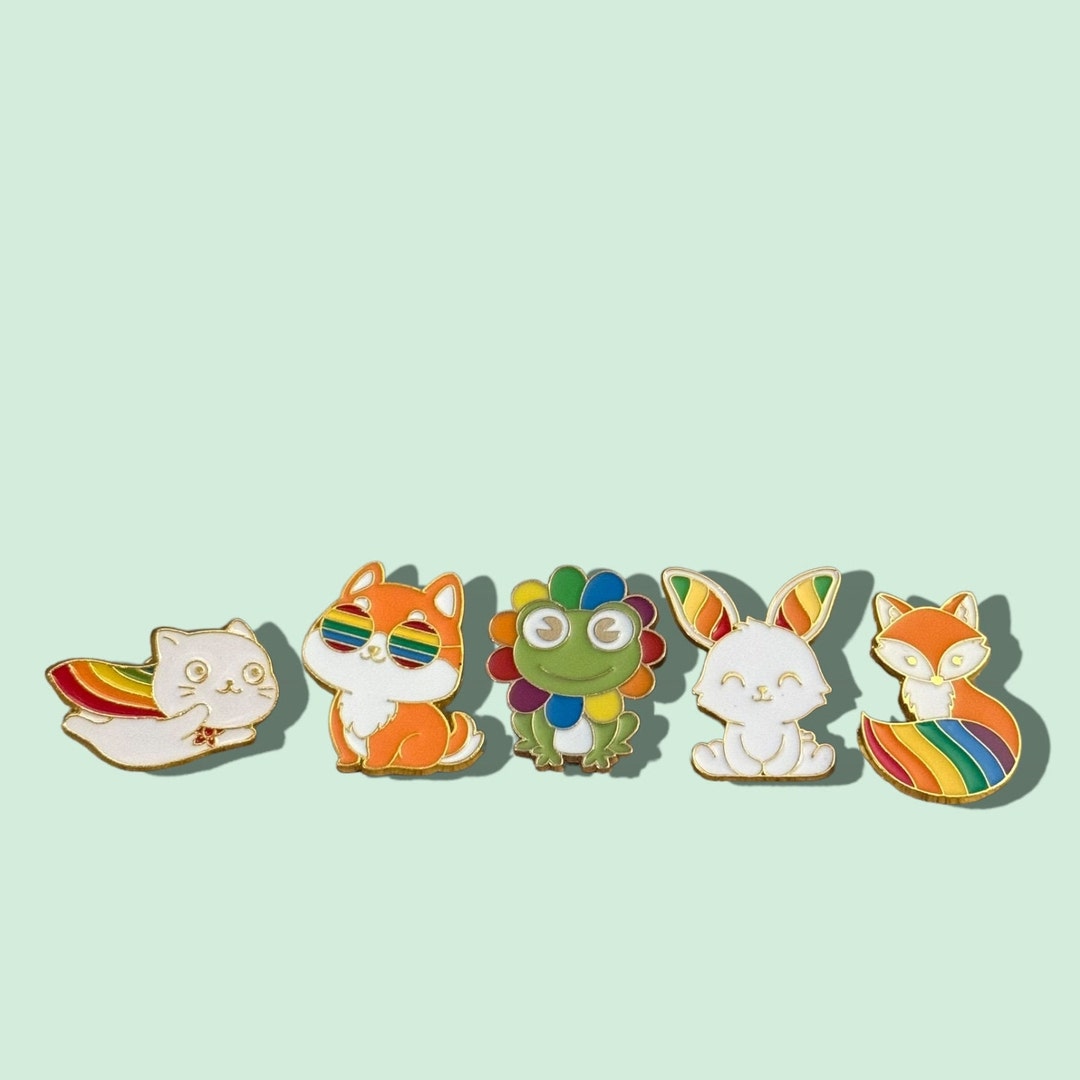 Pride Accessories Cute Animal Pins Rainbow Pins Superhero Cat Flower ...