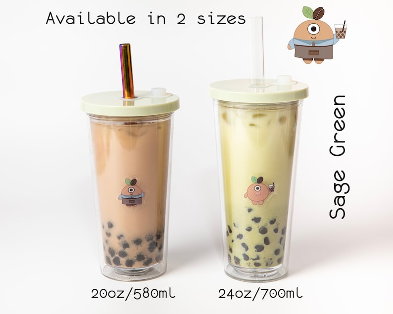 MOODIE Reusable Boba Cup, Bubble Tea Cup, Smoothie Cup With Lid and ...