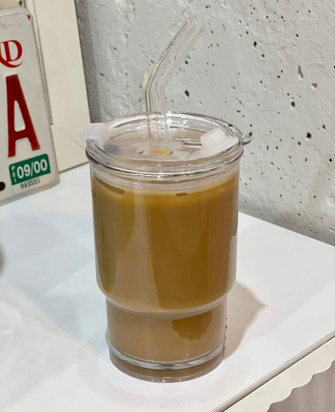 Personalized Coffee Cup With Glass Straw | Reusable Korean Style ...