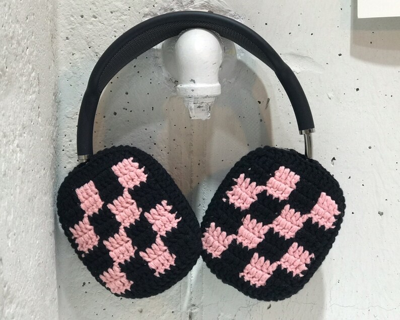 Checkered Airpods Max Headphone Covers | Crochet Airpods Max Case ...