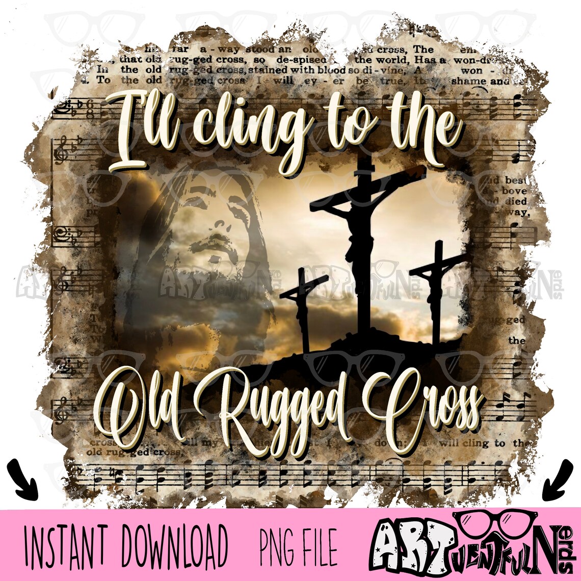 2 Files Old Rugged Cross DIGITAL DOWNLOAD Sublimation Design - Etsy