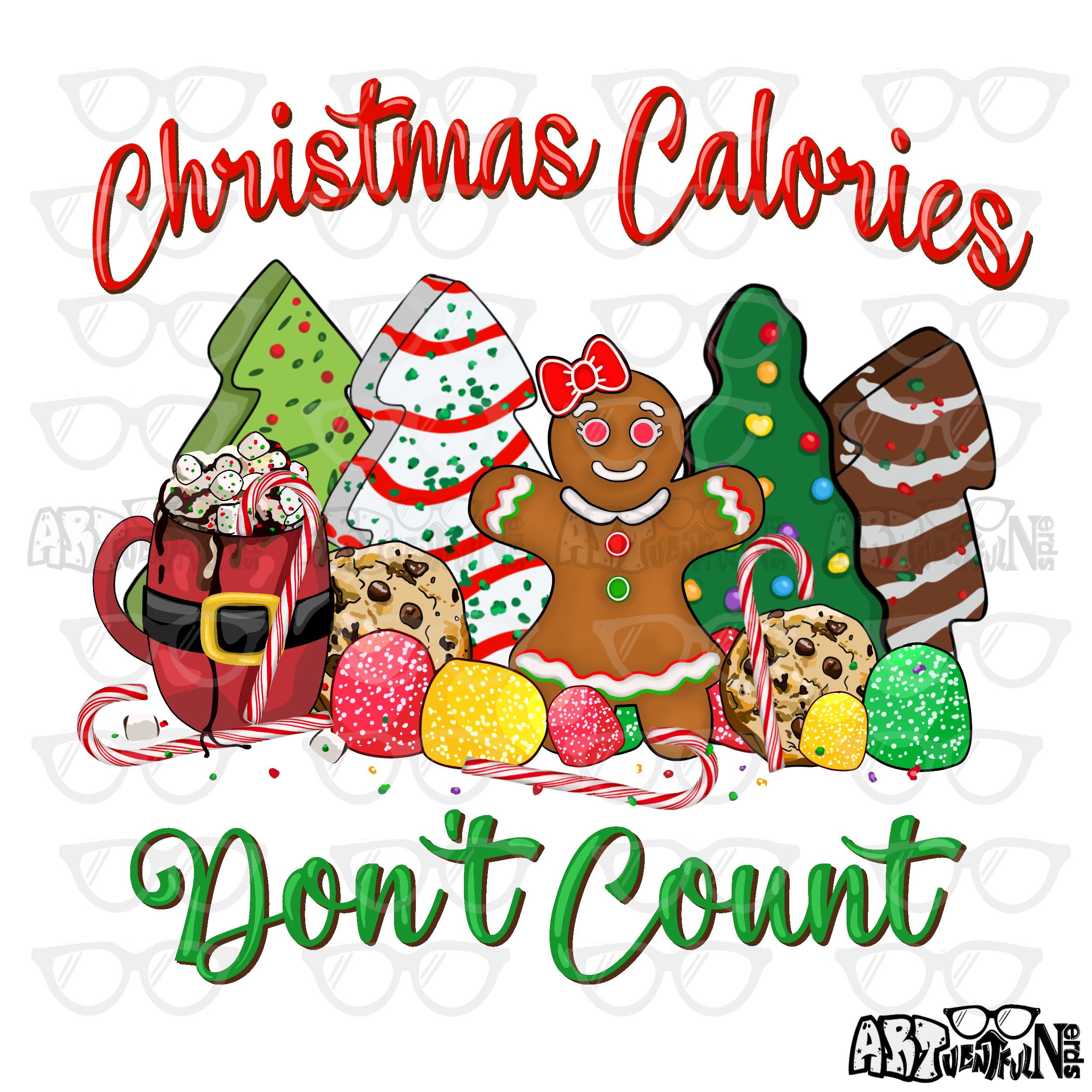 Christmas Calories Dont Count DIGITAL DOWNLOAD Sublimation - Etsy