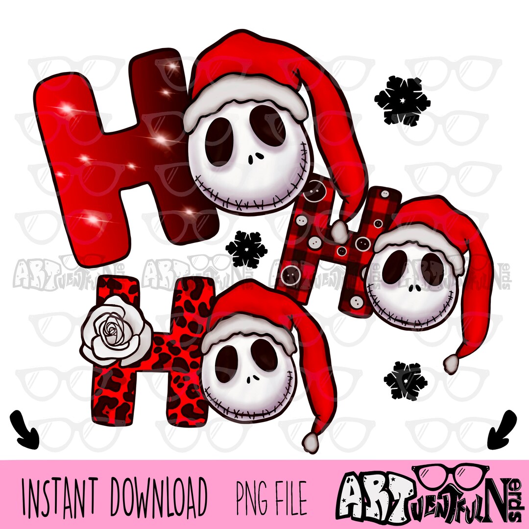 Jack Skellington Ho Ho Ho DIGITAL DOWNLOAD Sublimation Design PNG File ...