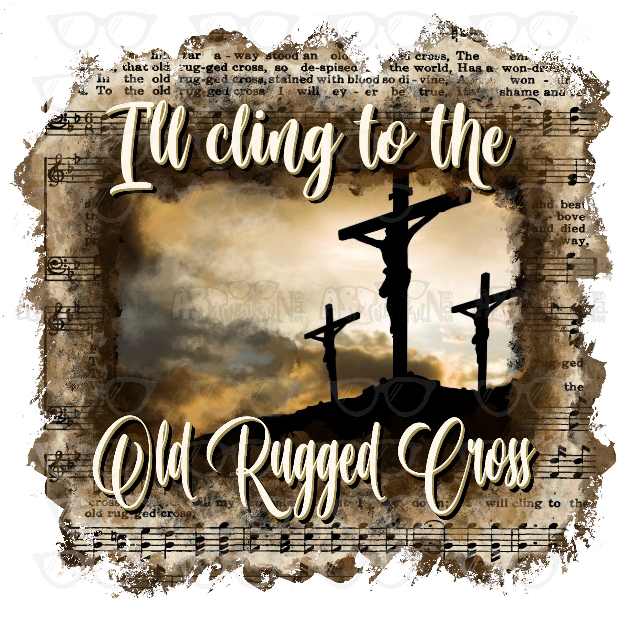 2 Files Old Rugged Cross DIGITAL DOWNLOAD Sublimation Design - Etsy