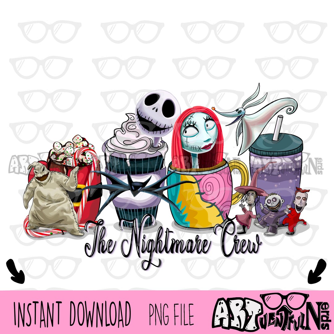 5 Files the Nightmare Crew DIGITAL DOWNLOAD Sublimation Design PNG 300 ...