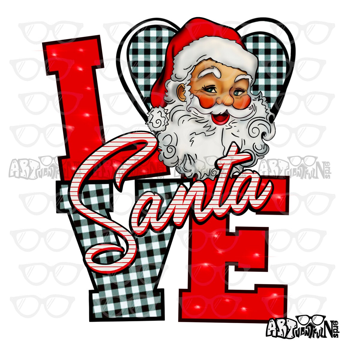 Santa Love DIGITAL DOWNLOAD Sublimation Design PNG File 300 - Etsy