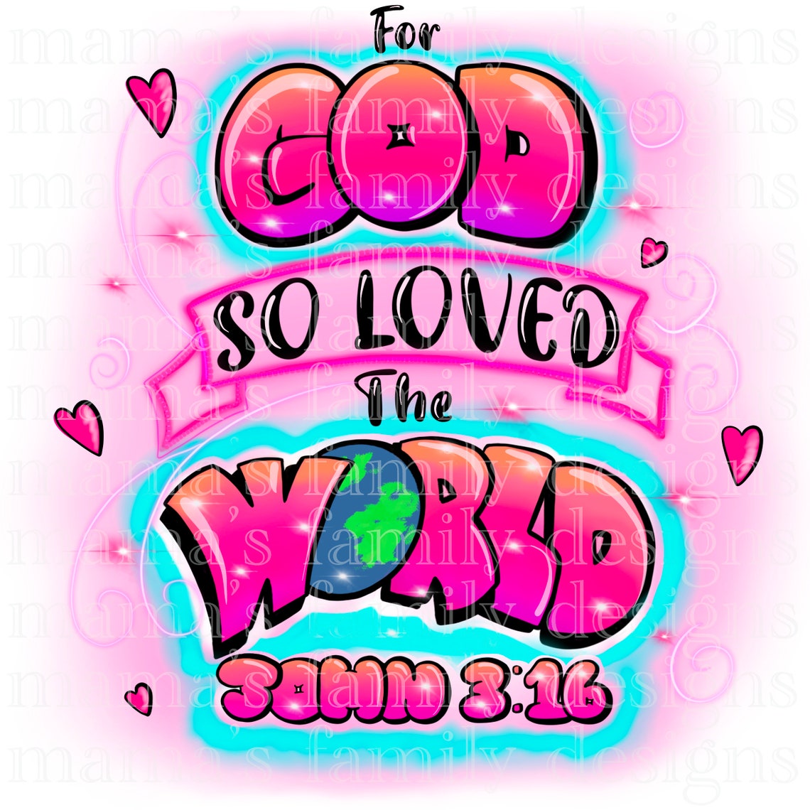 God So Loved The World John 3:16 DIGITAL DOWNLOAD sublimation | Etsy