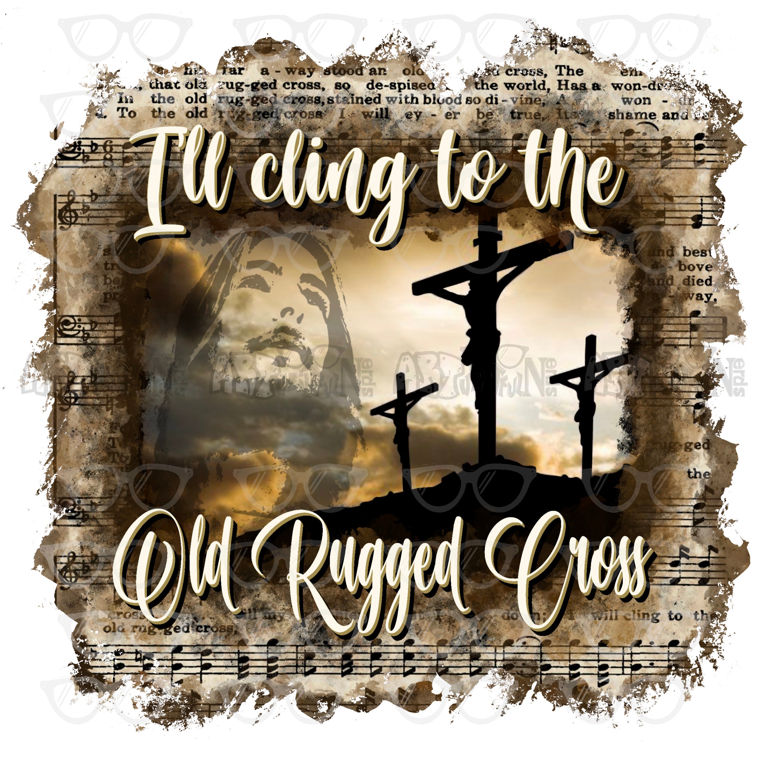 2 Files Old Rugged Cross DIGITAL DOWNLOAD Sublimation Design - Etsy