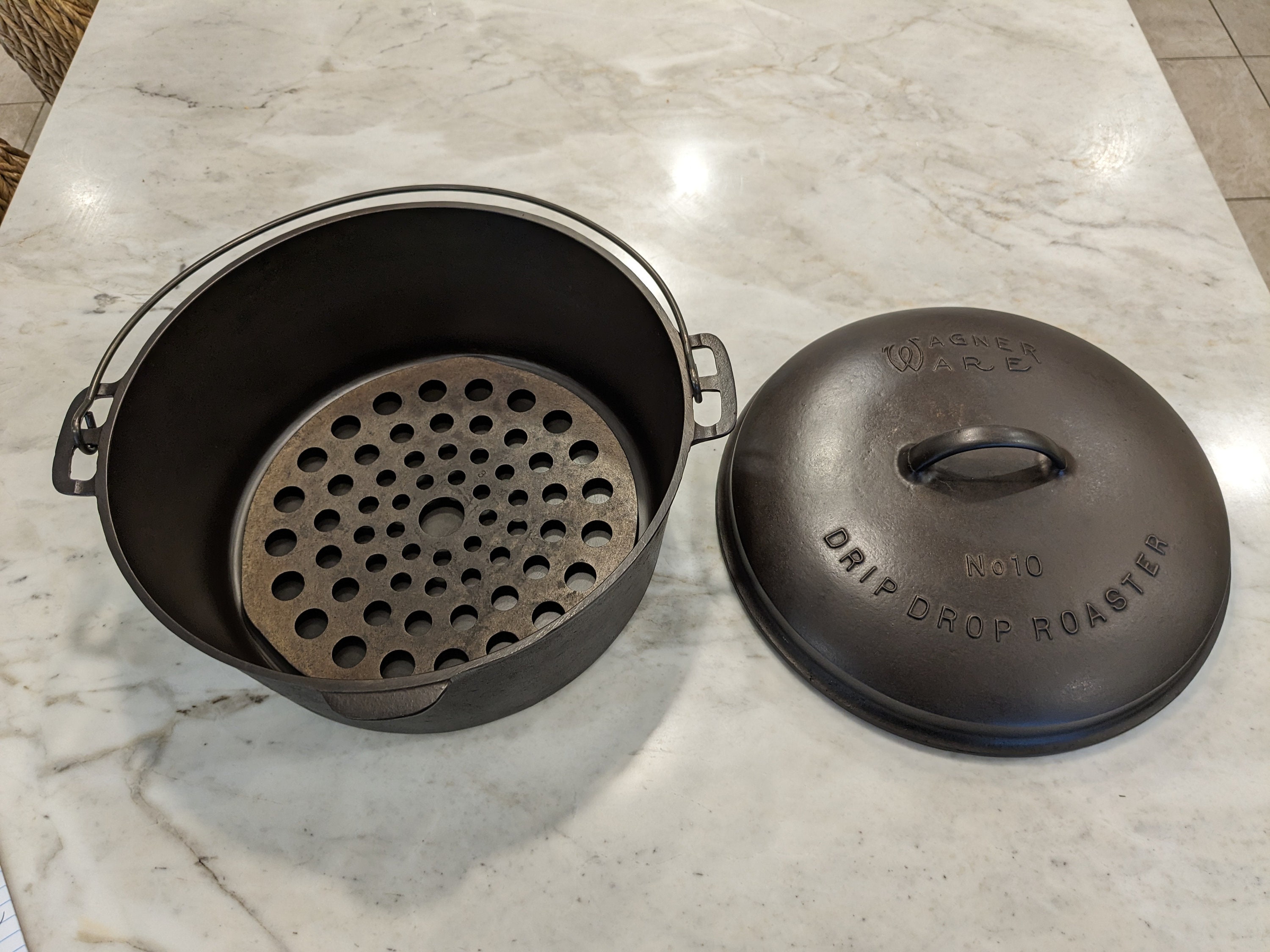 Vintage Wagner 10 Drip Drop Roaster Cast Iron Dutch Oven AMAZING - Etsy