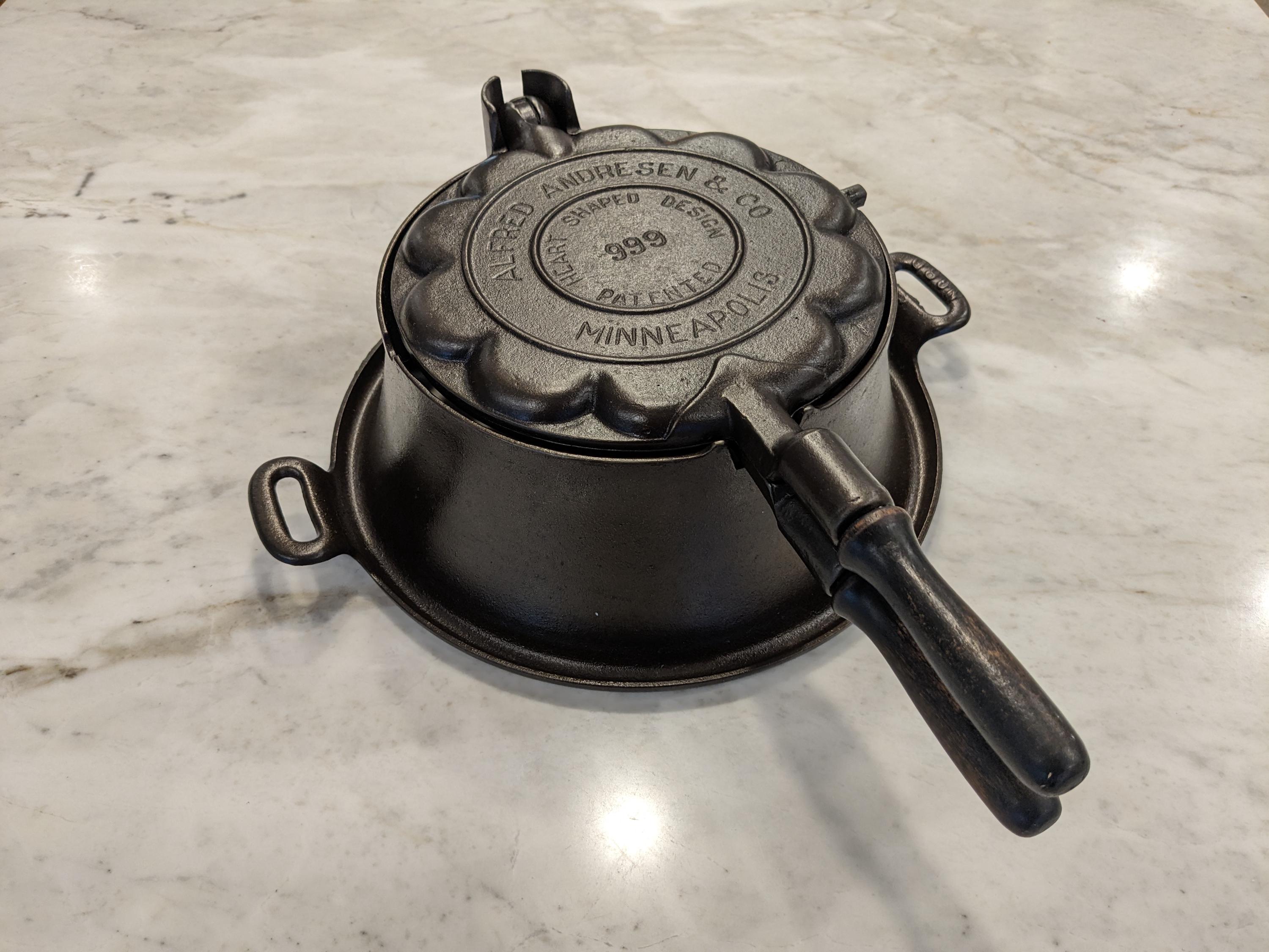 RARE Vintage Alfred Andersen & Co Waffle Iron Griswold No.8 BEAUTIFUL ...